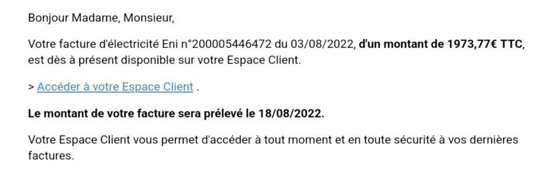 Facture électricité maman seule de 2000 euros - CotizUp.com